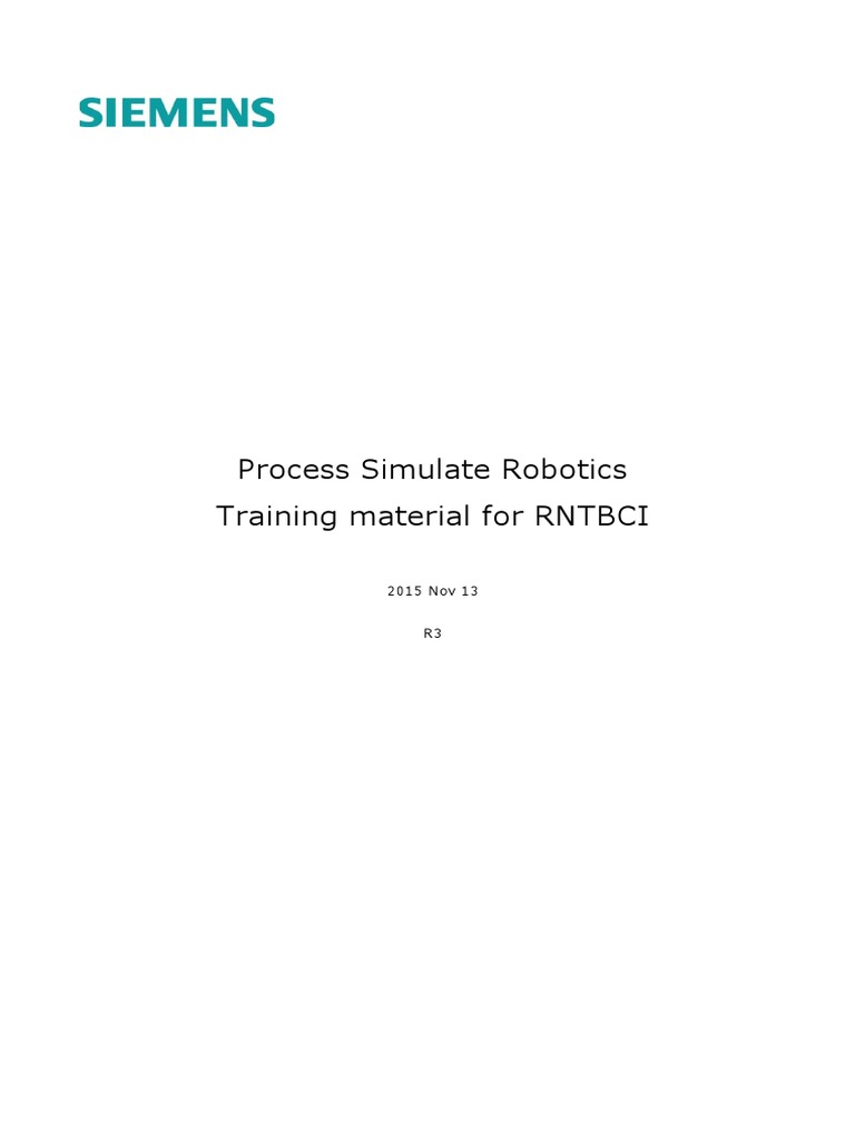 Process Simulate Robotics Training - RNTBCI | PDF