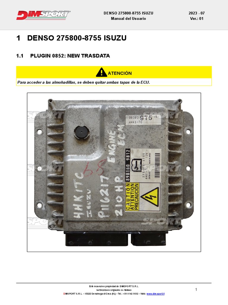 Manual DENSO 275800-8755 ISUZU | PDF | Espectro electromagnético ...