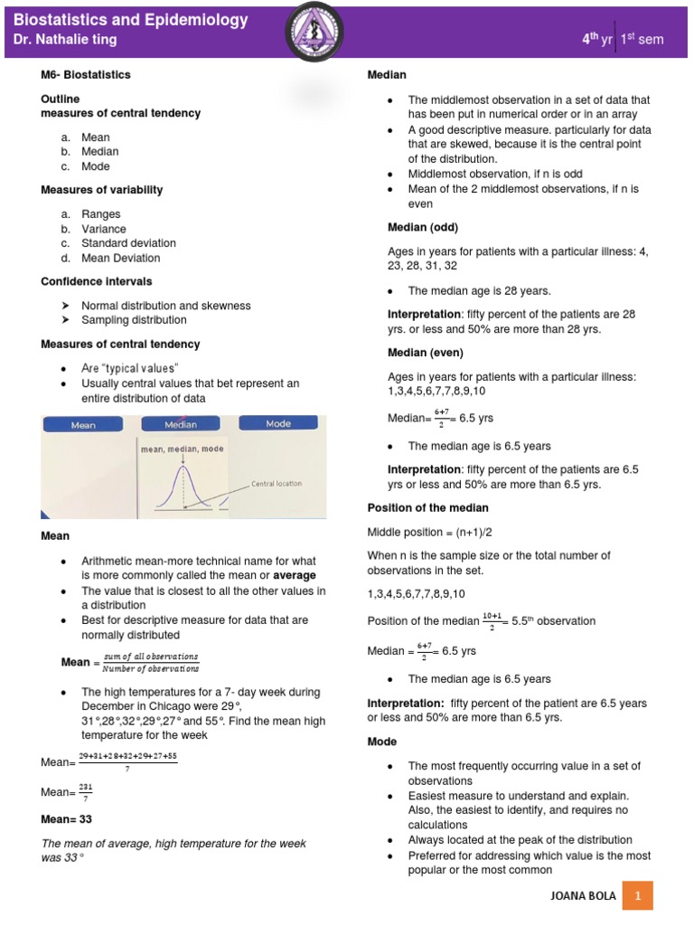 M6-M7-biostat-final | PDF