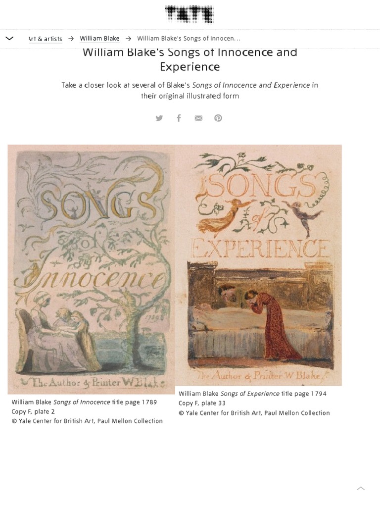 William Blake's Songs of Innocence and Experience - Look Closer Tate | PDF