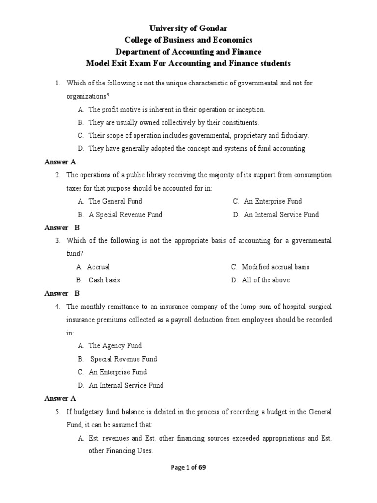All Model Exit Exam by UoG | PDF