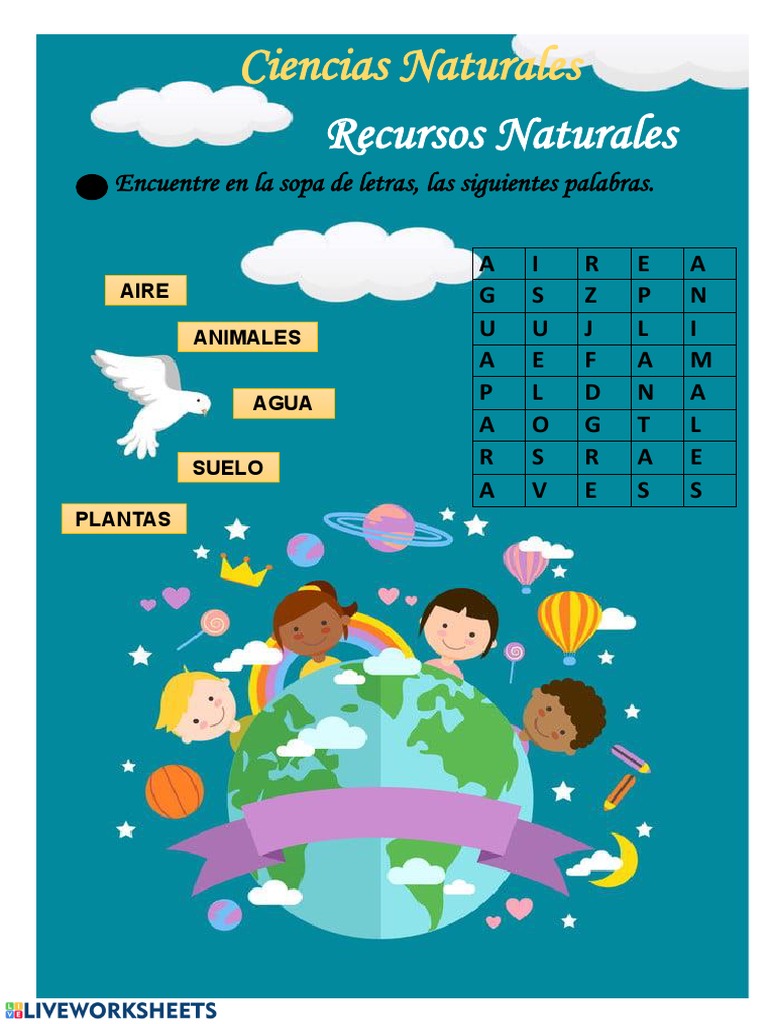 Sopa de Letras Recursos Naturales. | PDF