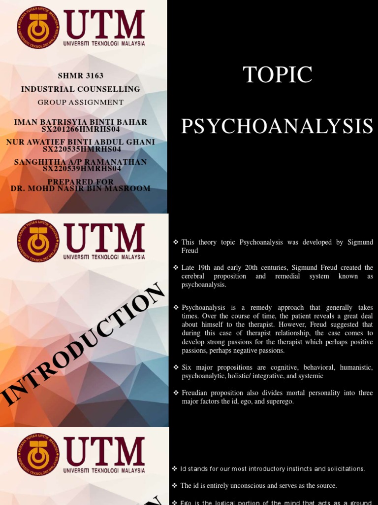 Overview of Psychoanalysis Principles | PDF | Career & Growth | Self ...