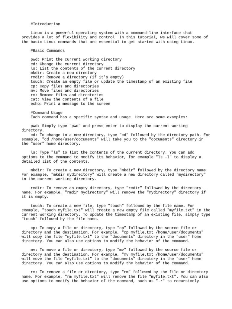 Basic Linux Command Pdf