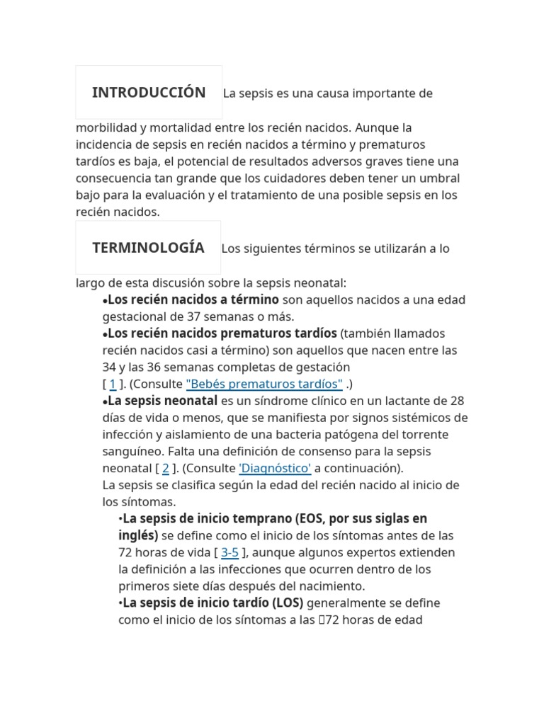 Sepsis Neonatal | PDF | Septicemia | Infantes