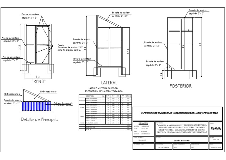 Letrina Sanitaria de Madera | PDF