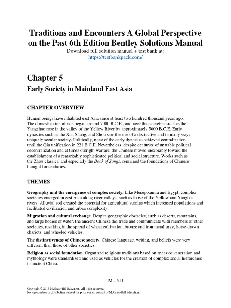 Traditions and Encounters A Global Perspective On The Past 6th Edition ...