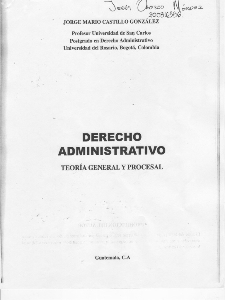 Jorge Mario Castillo Gonzalez - Derecho Administrativo | PDF