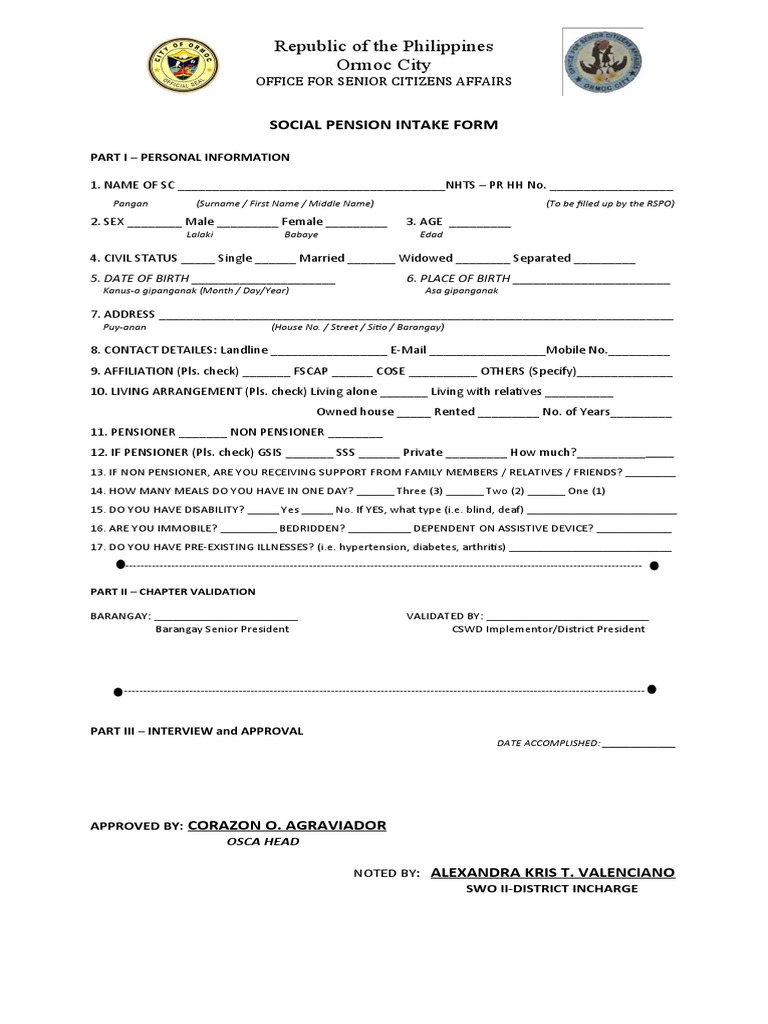 Social Pension Form | Download Free PDF | Disability