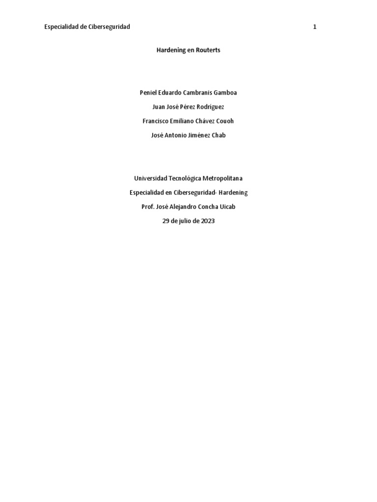 Hardening en Routers | PDF