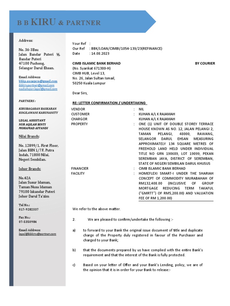 Letter of Undertaking | PDF