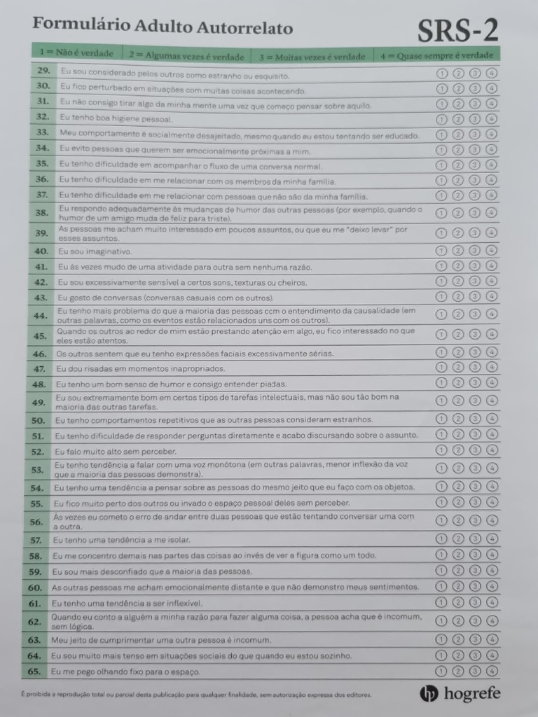 Srs-2 Adulto Autorrelato | PDF