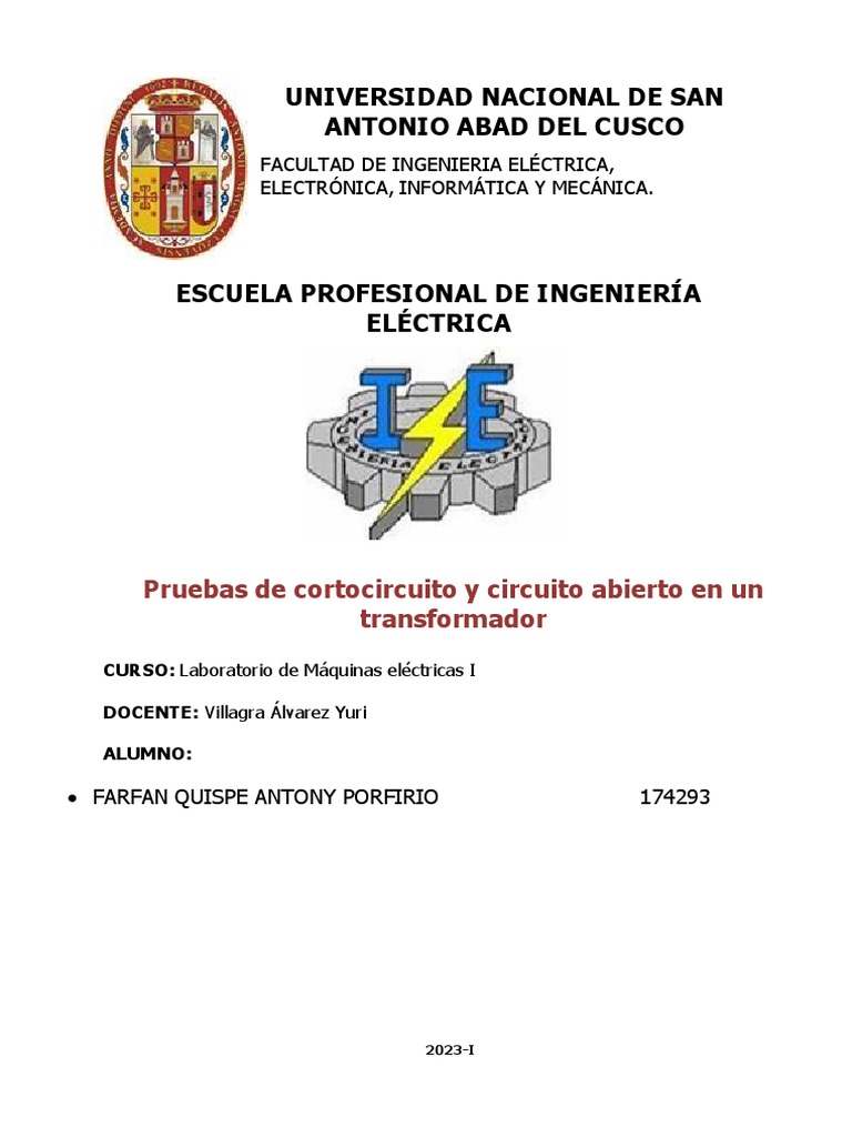 Informe - Lab04 de Maquinas Eléctricas I Farfan Quispe | PDF