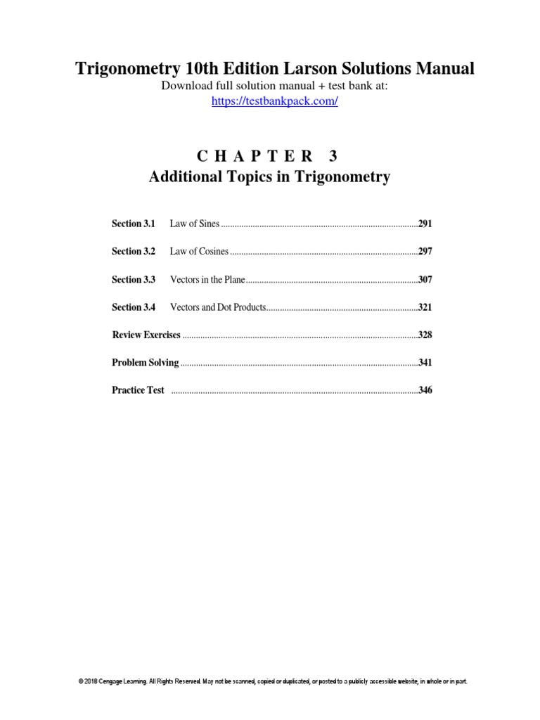 Trigonometry 10th Edition Larson Solutions Manual 1 | PDF | Trigonometry | Mathematical Analysis