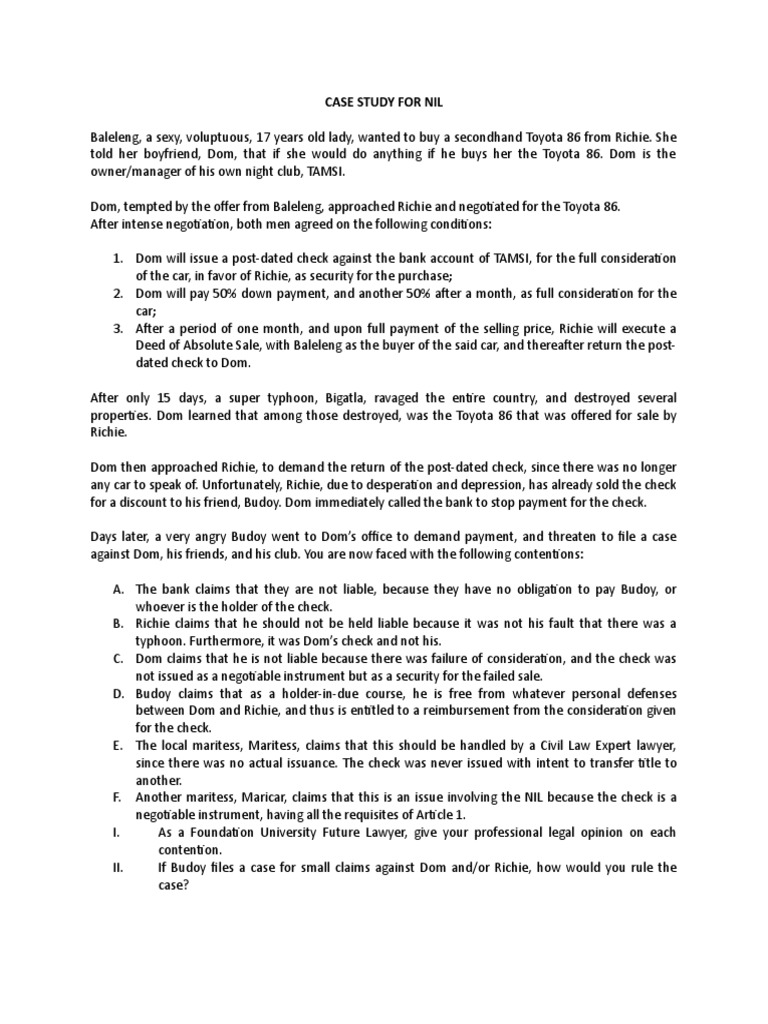 Case Study For Nil | PDF