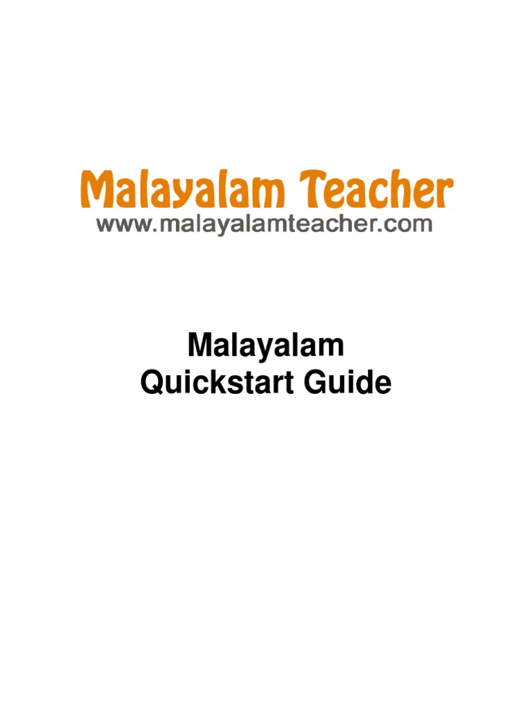 Malayalam-English Quickstart Guide | PDF | Language Arts & Discipline
