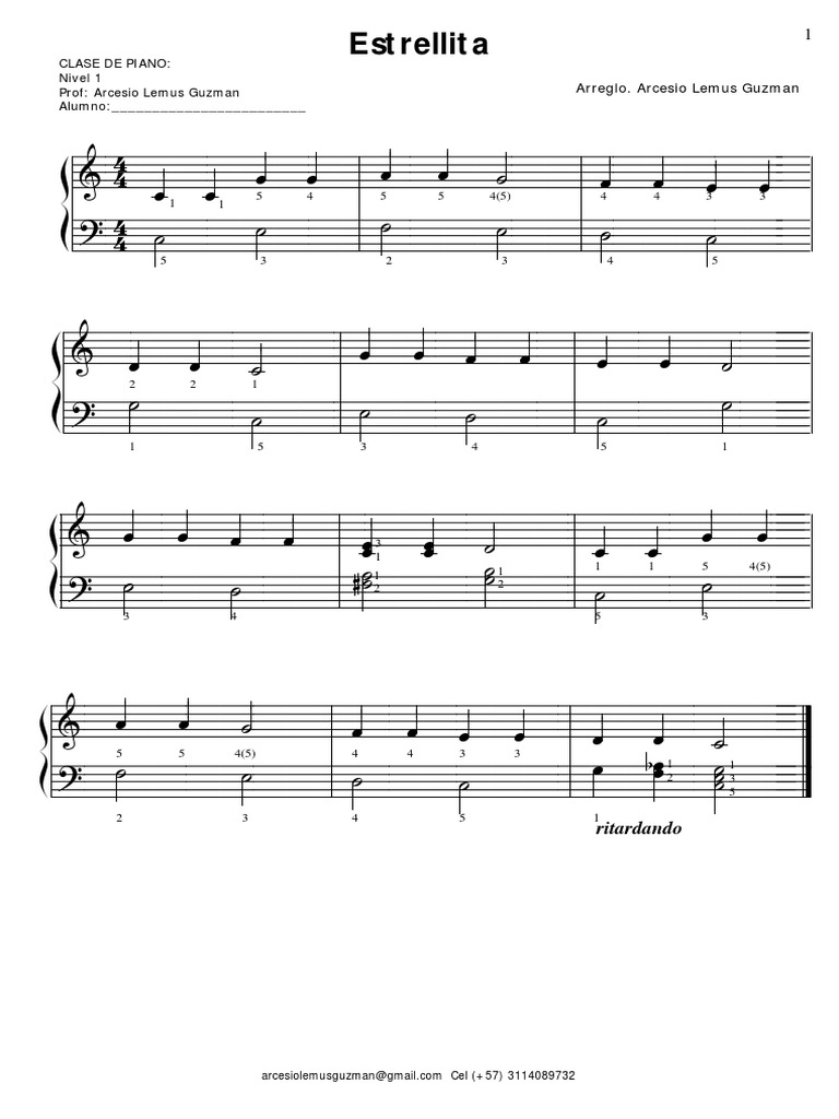 ESTRELLITA PIANO PARTITURA (1) | PDF