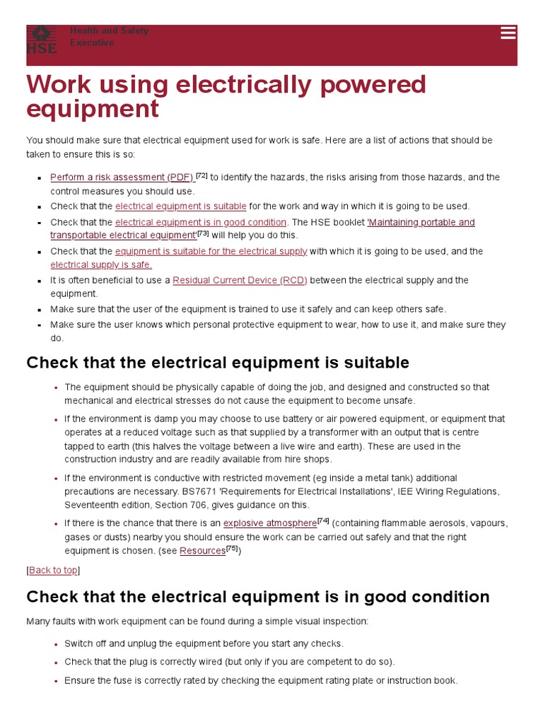 Electrical-HSE_gov_uk-Simple Precautions-Work using electrically ...