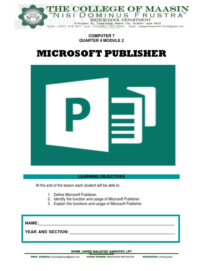 Q4 Lesson 2 Publisher | PDF | Art Q4 Lesson 2 Publisher | PDF | Art