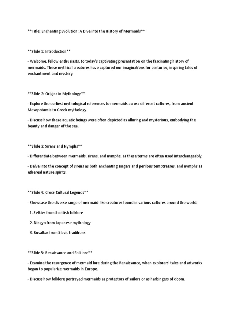 Enchanting Evolution: A Dive Into The History of Mermaids | PDF | Mermaid