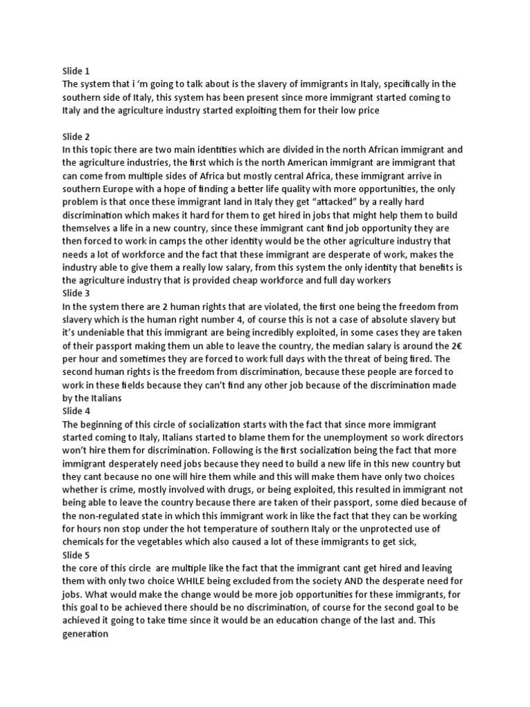 I&s g9 Script | PDF | Immigration | Slavery