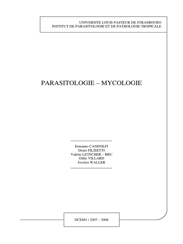 Parasitologie Mycologie HGTFD | PDF