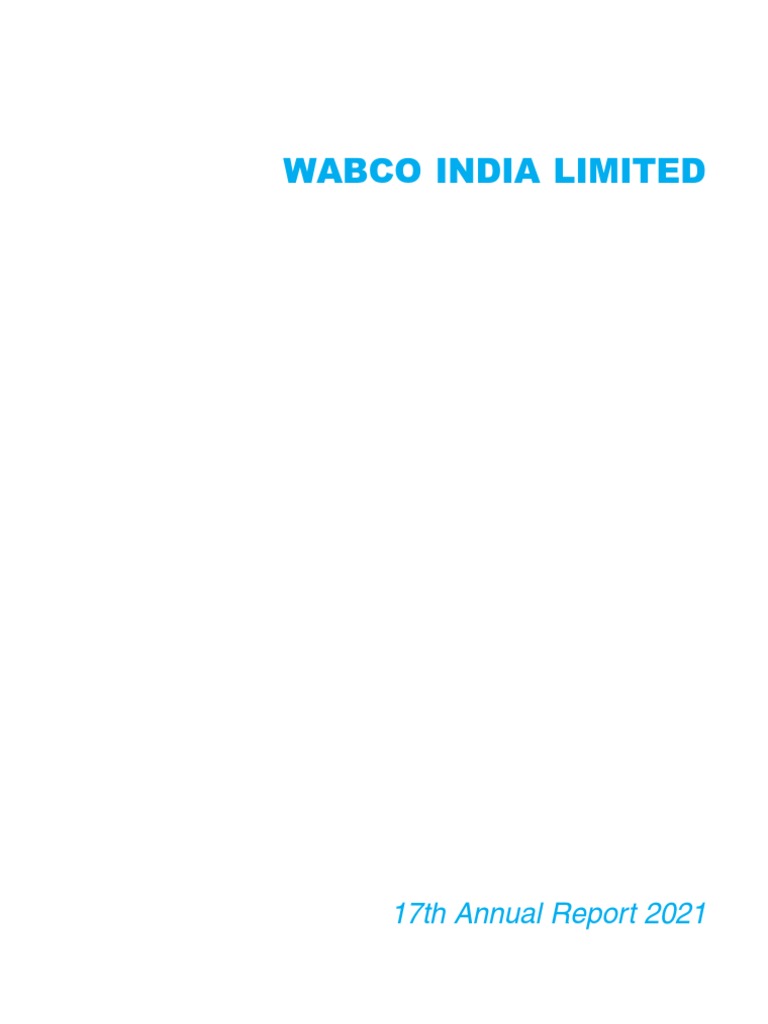 WABCO-INDIA-Annual-Report-2021 | PDF