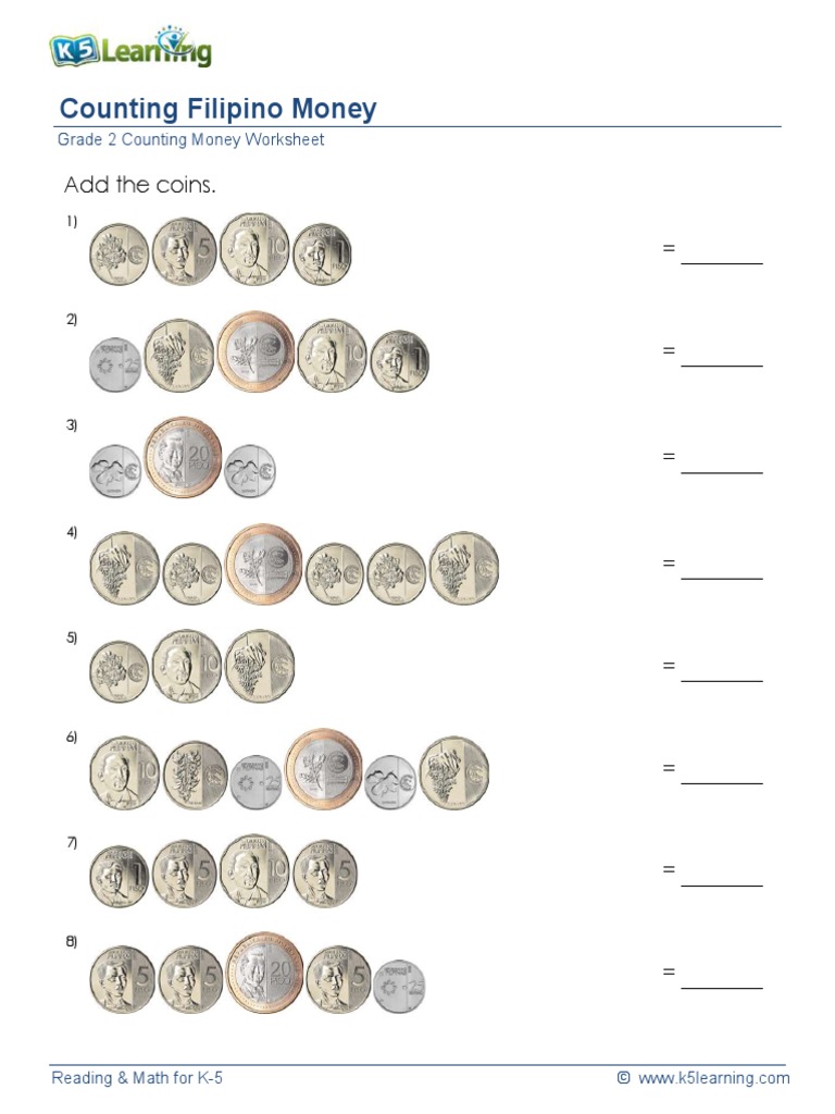 Grade 2 Counting Filipino Peso A | PDF