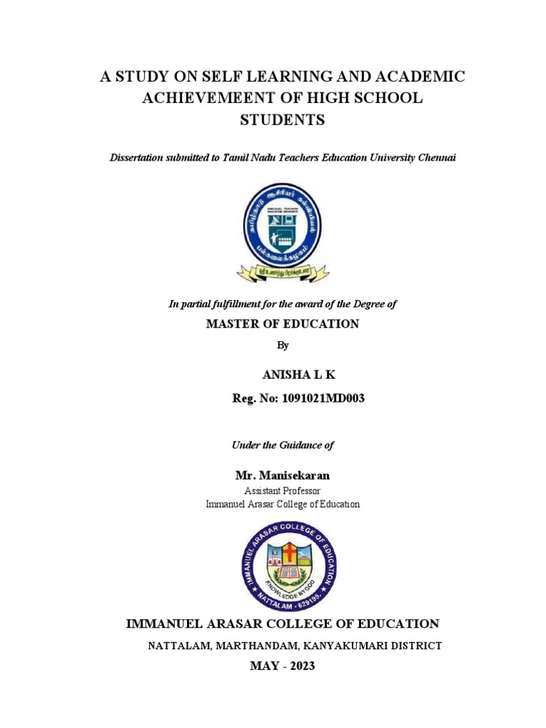 Anisha | PDF | Learning | Self Efficacy