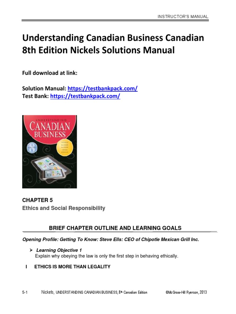 Understanding Canadian Business Canadian 8th Edition Nickels Solutions ... Understanding Canadian Business Canadian 8th Edition Nickels Solutions ...
