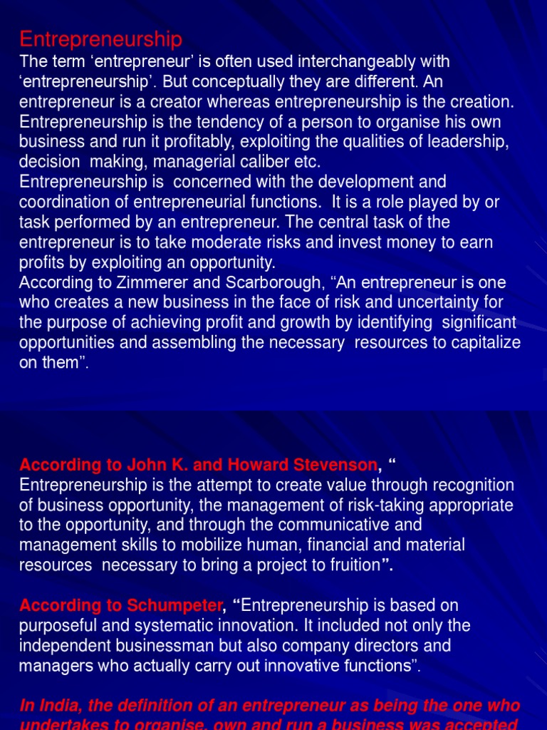 Understanding Entrepreneurship Concepts | PDF | Economic Development ...