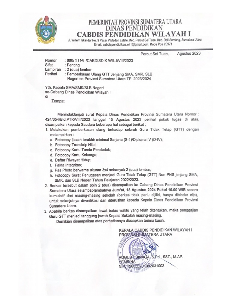 Pemberkasan Ulang GTT | PDF