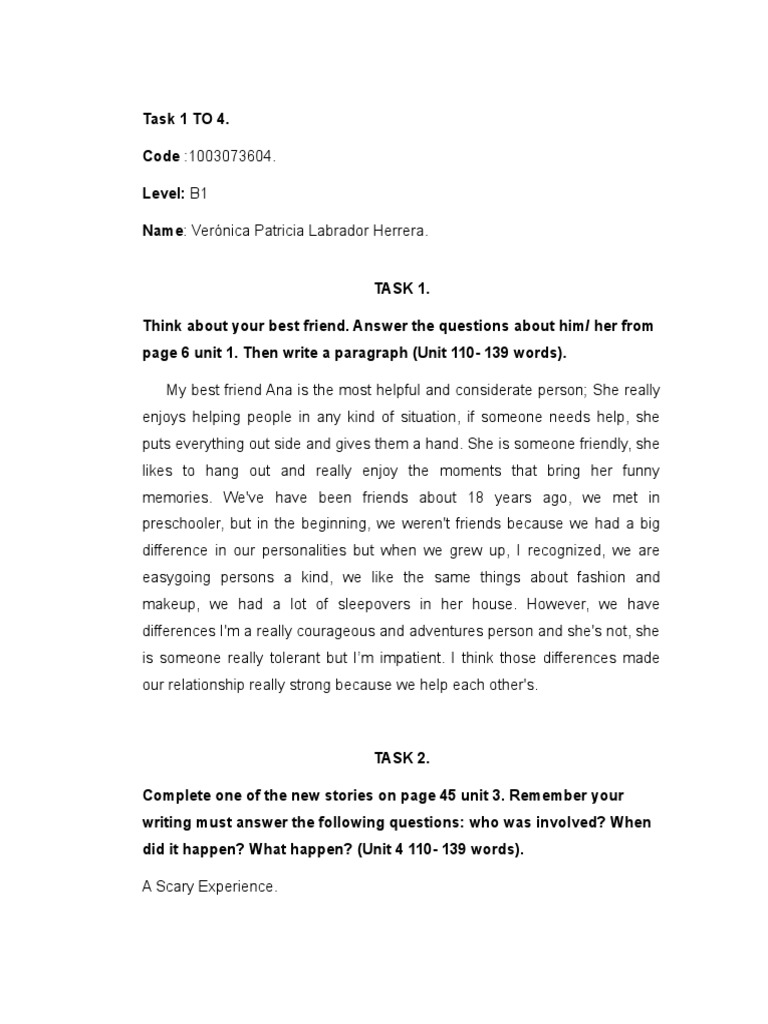 B1 - Task 1 To 4 | PDF