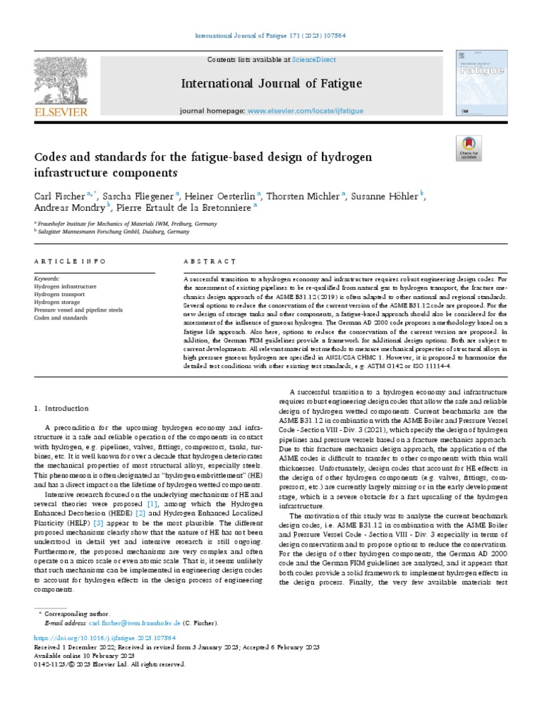 Codes and Standards For The Fatigue | PDF