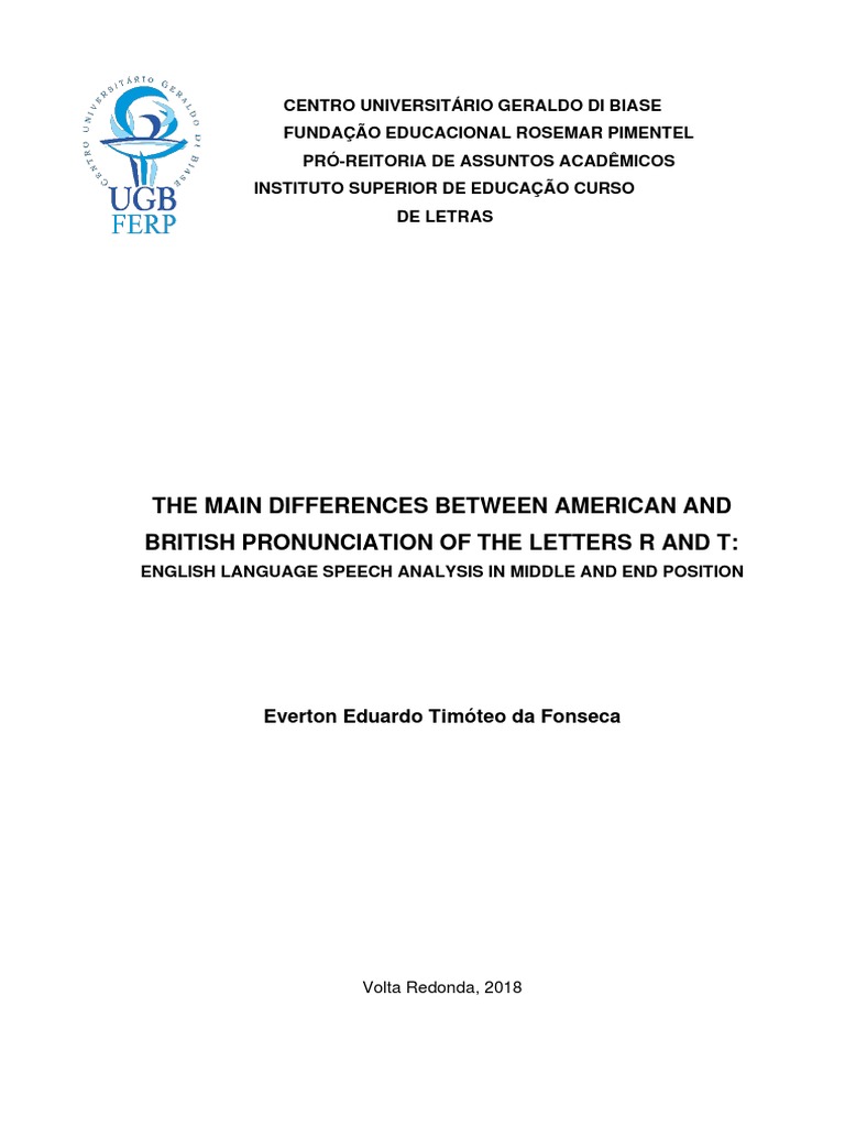 TCC - English Differences | PDF | English Language | Consonant