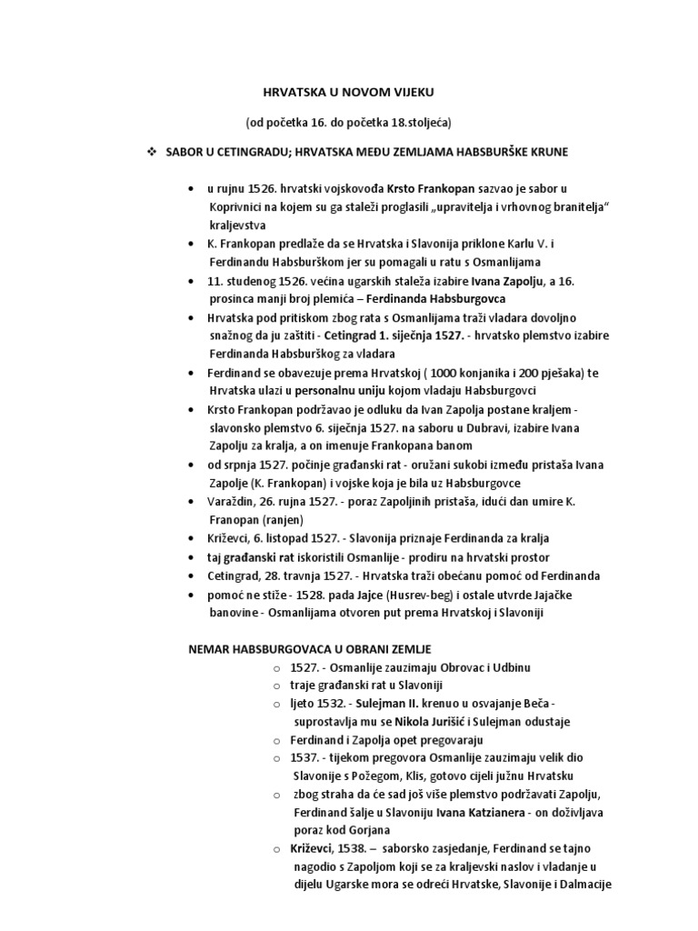 Hrvatska Novi Vijek | PDF