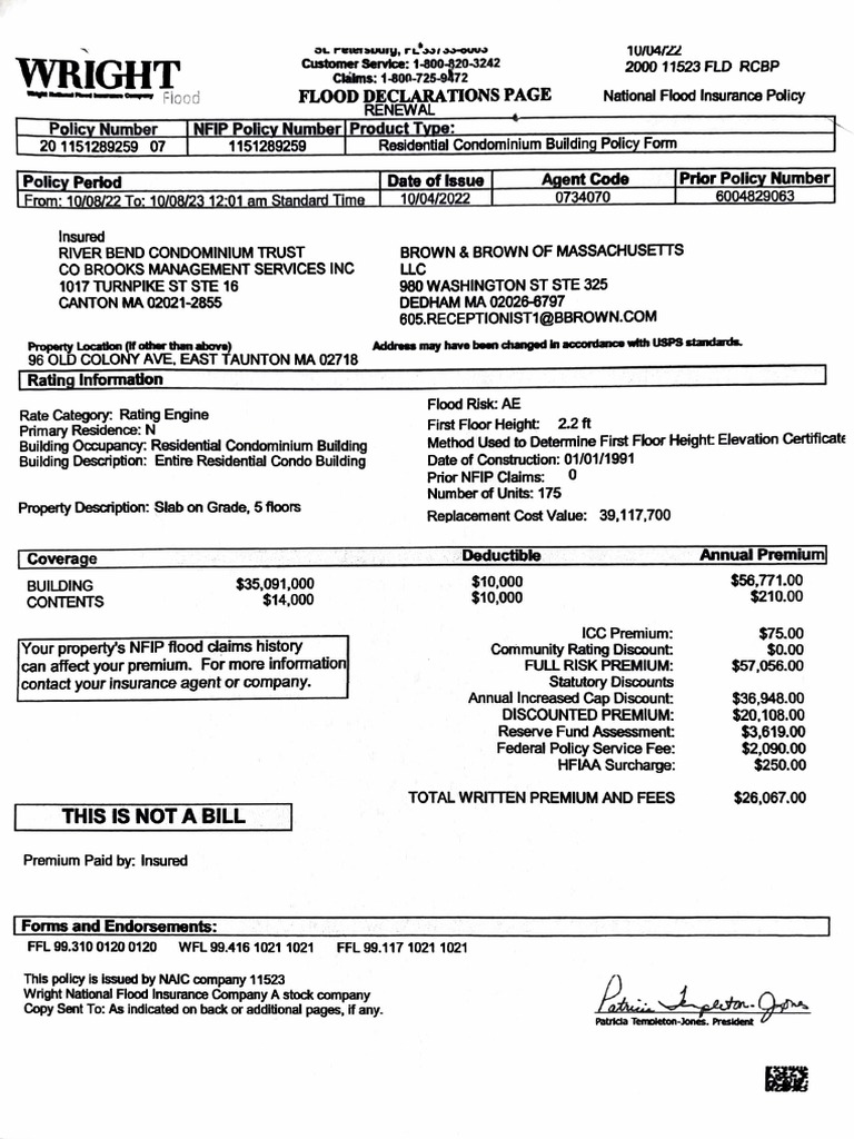 Flood Insurance Copy Condominium | PDF