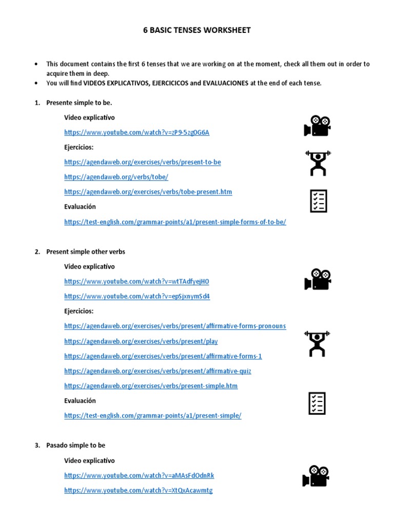 6 Basic Tenses Worksheet-1 | PDF | Linguistic Typology | Linguistics