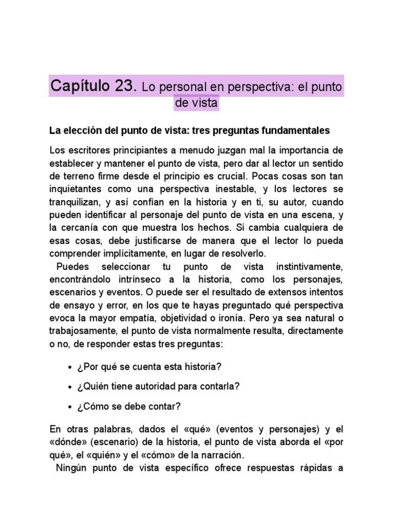 David Corbett - El Arte de Crear Personajes - Punto de Vista | PDF David Corbett - El Arte de Crear Personajes - Punto de Vista | PDF