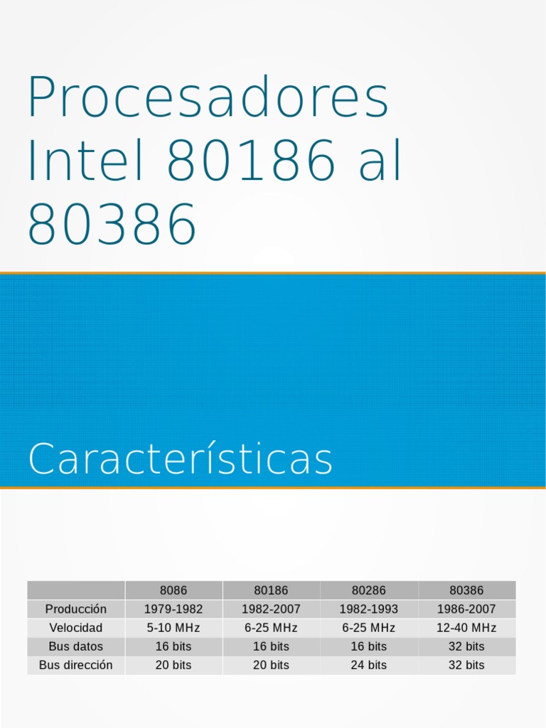 05 - Procesadores intel 80186 al 80386 | PDF