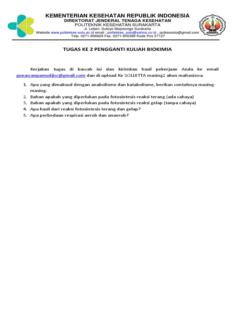Tugas Ke 2 Biokimia | PDF