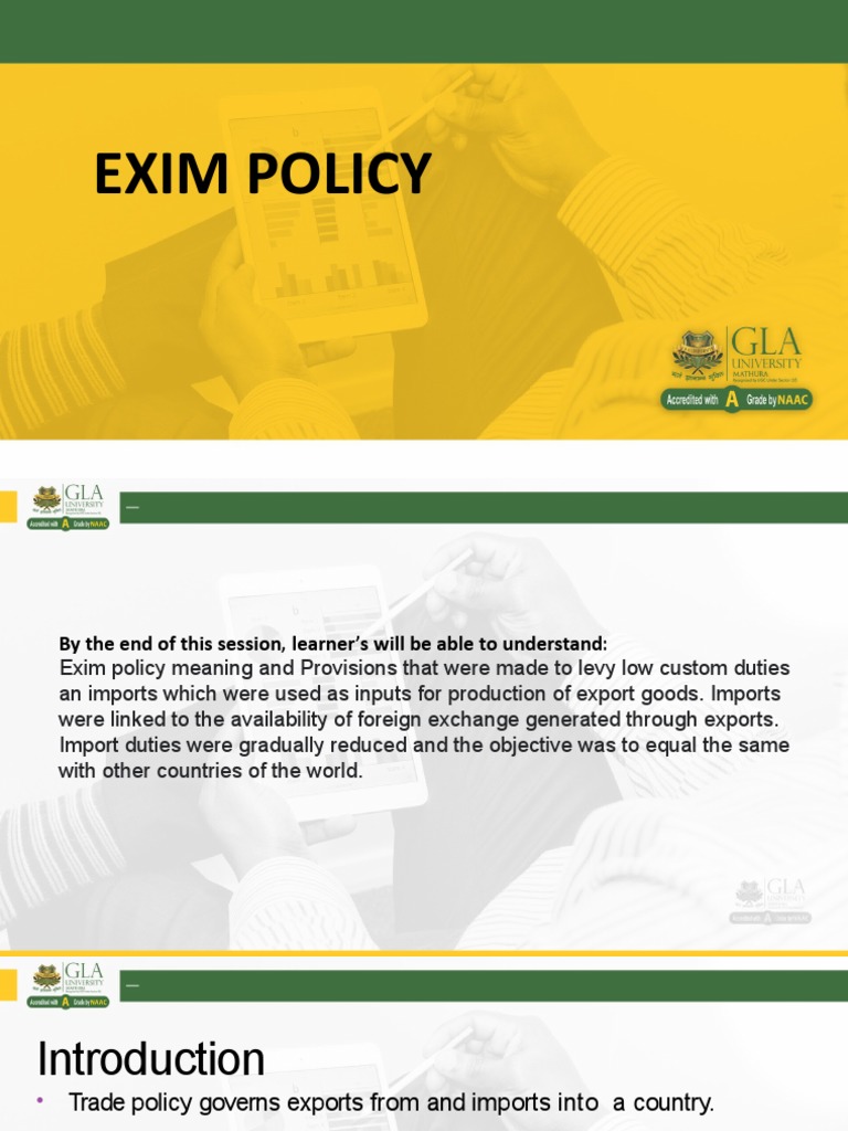Exim Policy | PDF