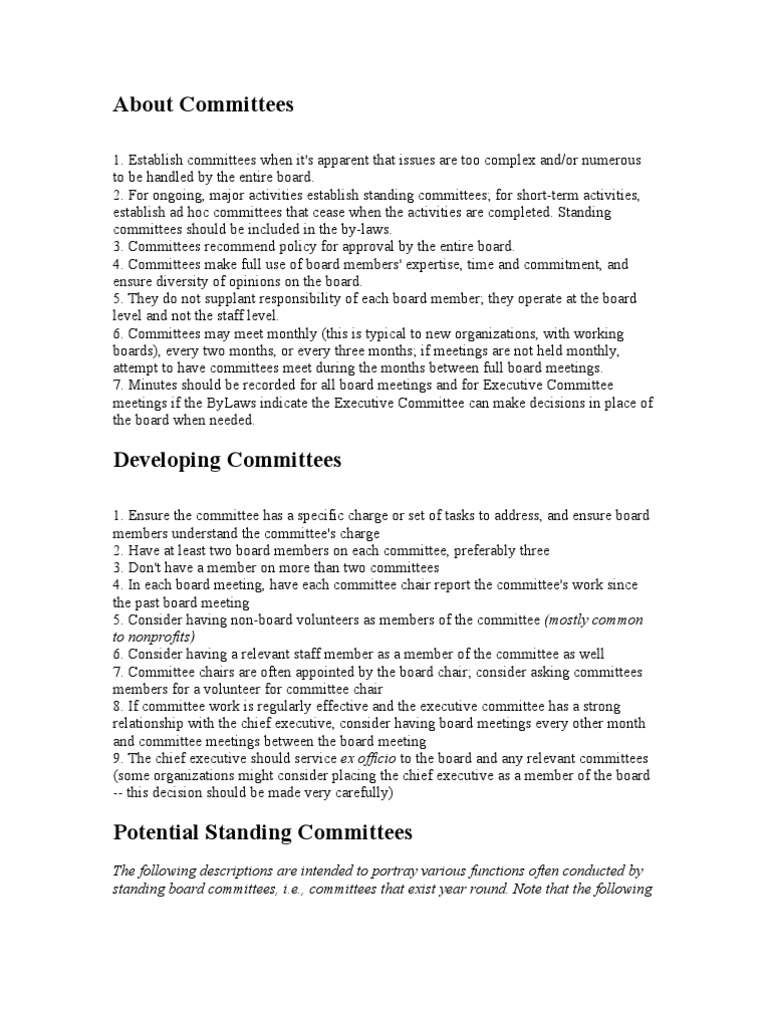 About Committees | PDF | Committee | Fundraising