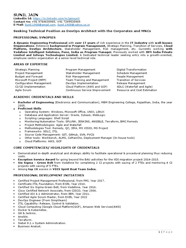 Sunil Jain DevOps | PDF Sunil Jain DevOps | PDF