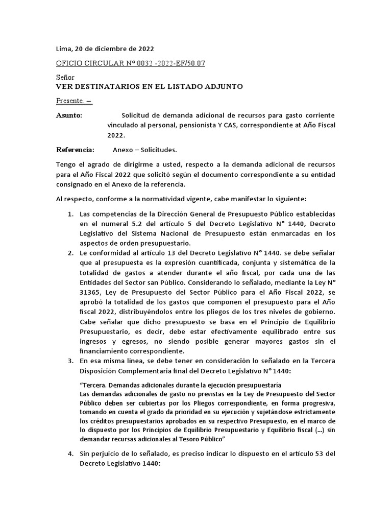 Oficio Circular | PDF Oficio Circular | PDF