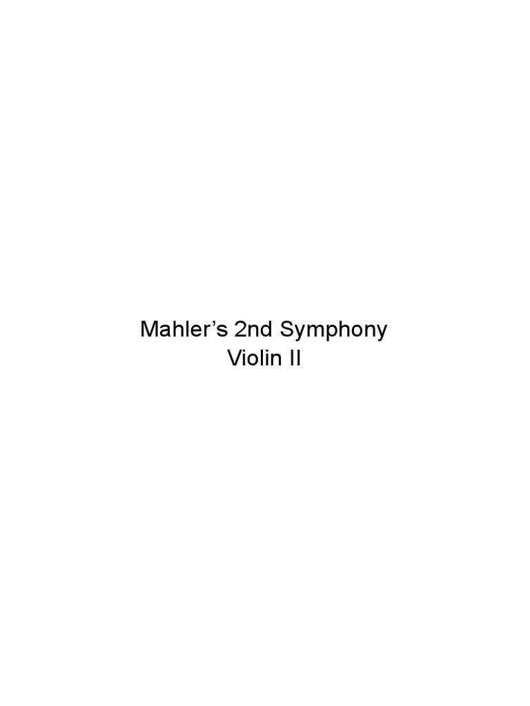 Mahler's 2nd Symphony | PDF