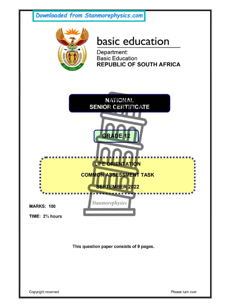 NSC Life Orientation Grade 12 September 2022 QP and Memo | PDF