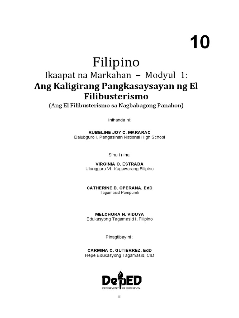 Modyul 1 El Fili | PDF