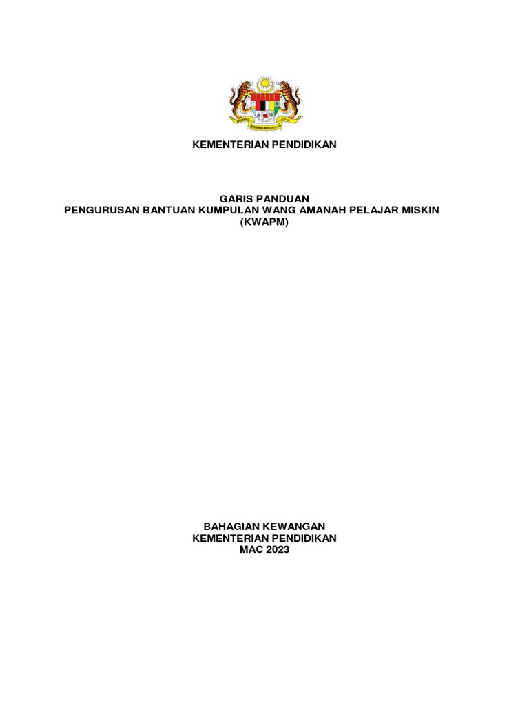 Garis Panduan Pengurusan Bantuan Kumpulan Wang Amanah Pelajar Miskin | PDF