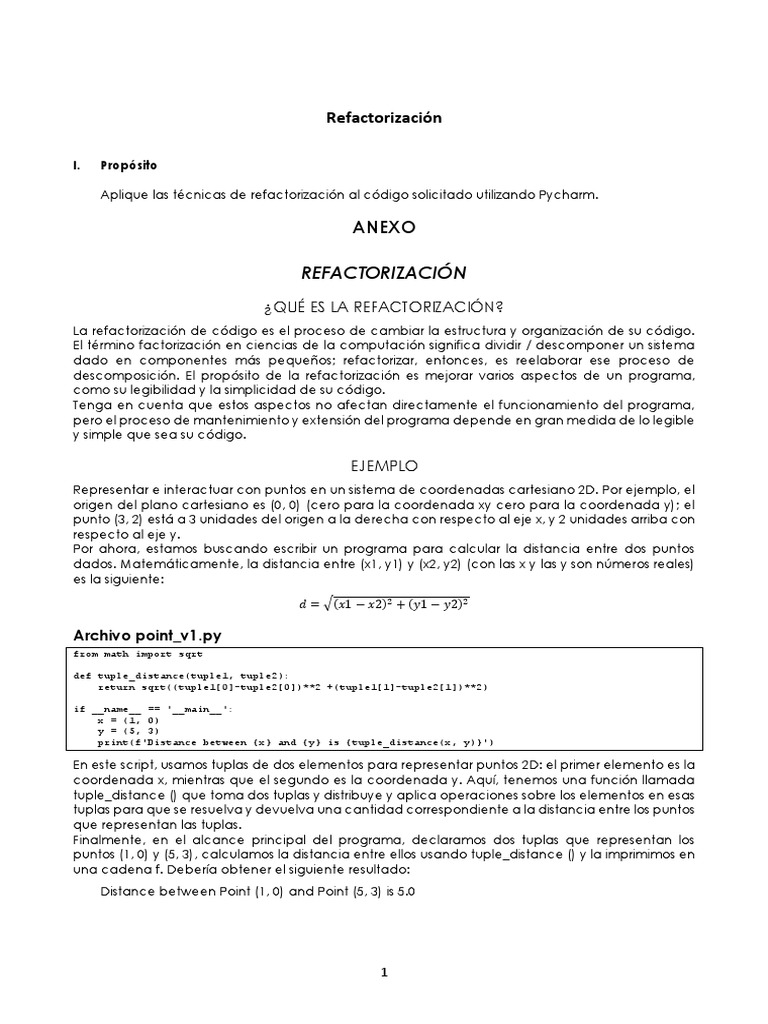 TAIS Refactorización Pycharm | PDF